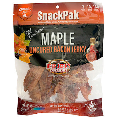 Old Fashioned Maple Classic Uncured Bacon SnackPak – 0680 Beef Jerky ...